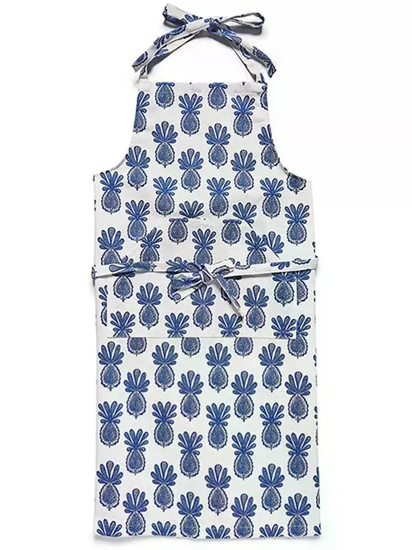 La DoubleJ Pineapple Print Apron - White