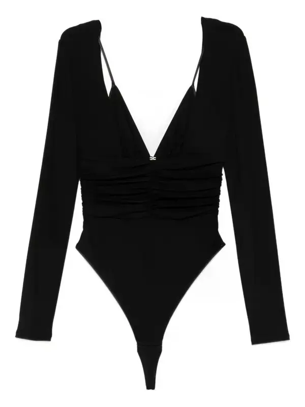 Elisabetta Franchi Long Sleeve Ruched Bodysuit