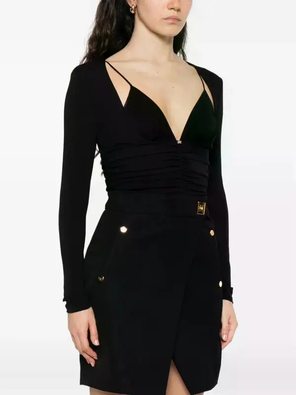 Elisabetta Franchi Long Sleeve Ruched Bodysuit