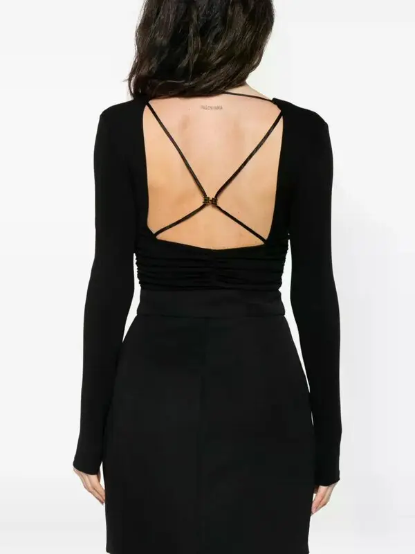 Elisabetta Franchi Long Sleeve Ruched Bodysuit