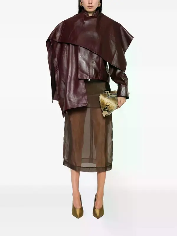 DUCIE Naomi Leather Jacket - Red