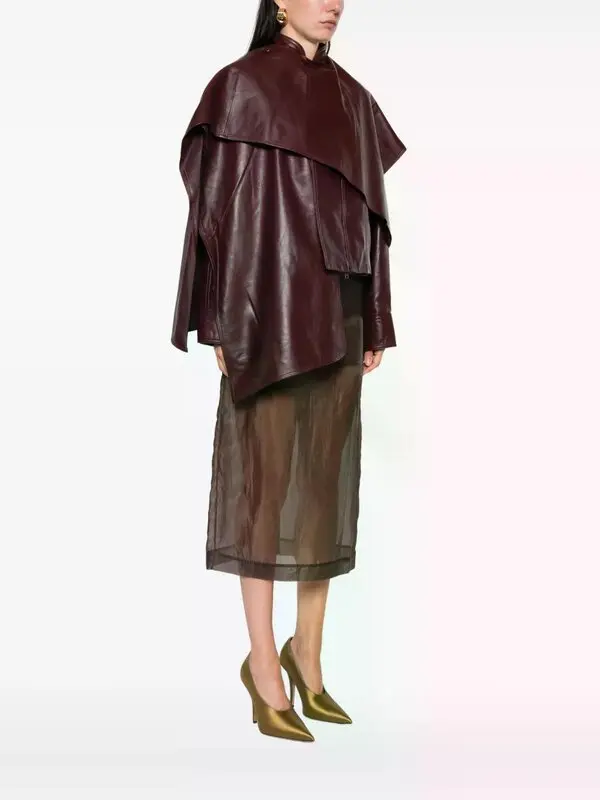DUCIE Naomi Leather Jacket - Red