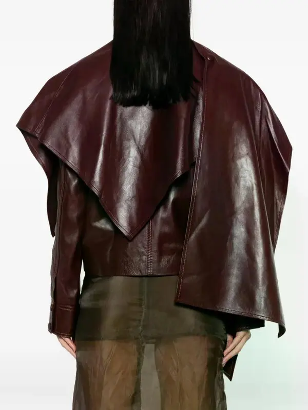 DUCIE Naomi Leather Jacket - Red