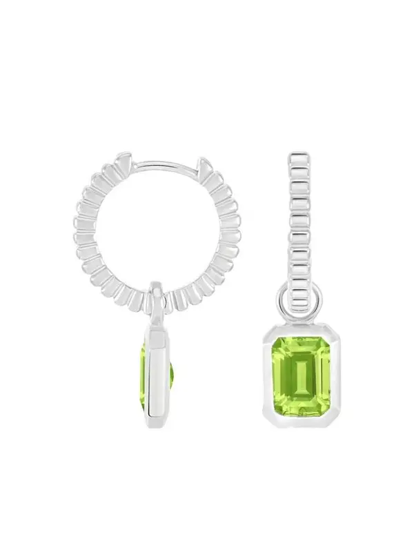 DOWER & HALL Humbug Peridot Earrings - Silver