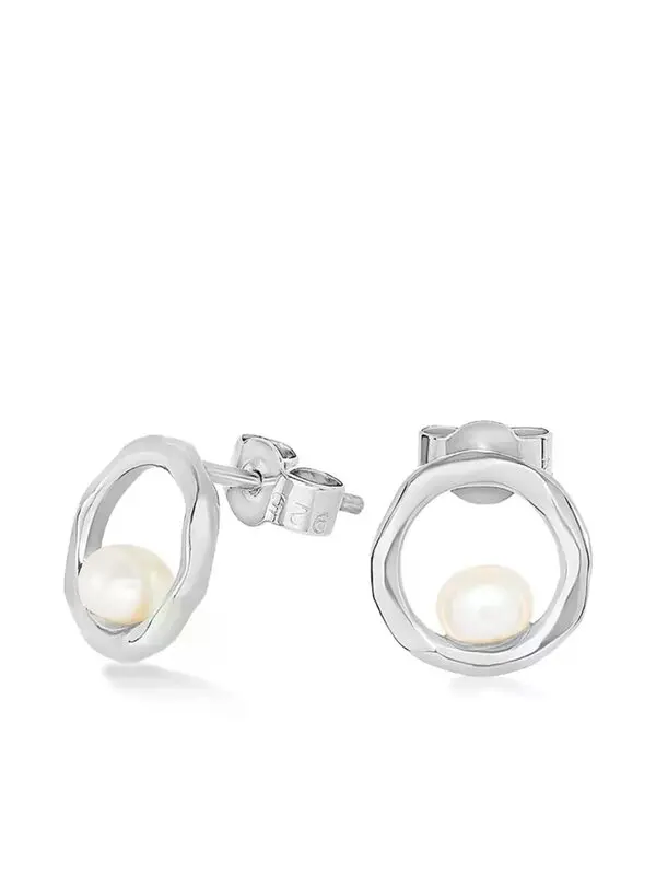 DOWER & HALL Waterfall Pearl Earrings - Silver