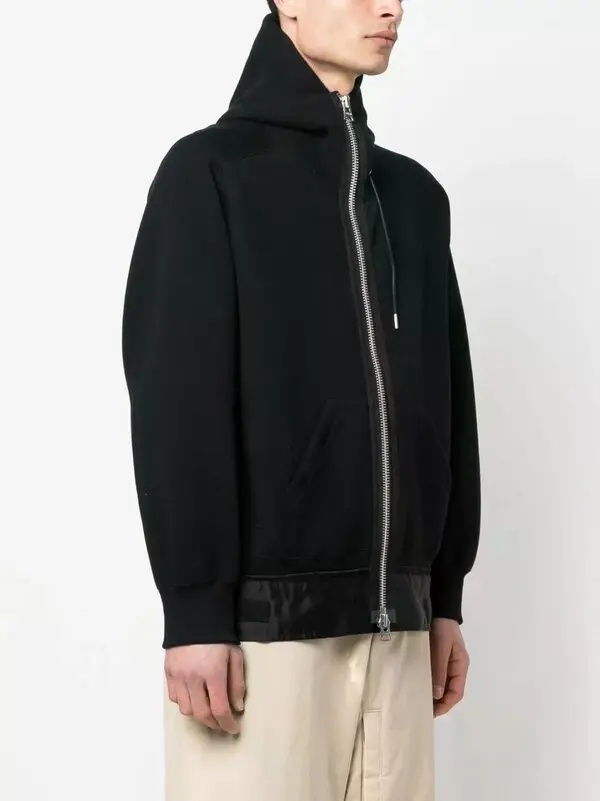 Sacai Zip-up Cotton-blend Hoodie