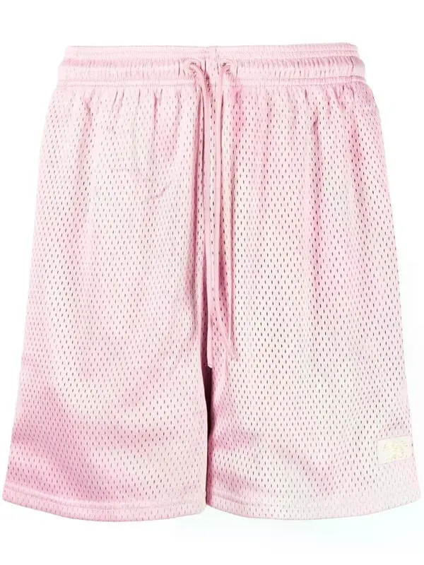ADVISORY BOARD CRYSTALS Logo-embroidered Mesh Track Shorts - Pink