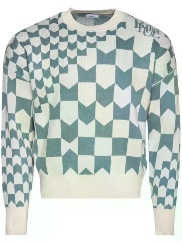 Rhude Racing Monogram-intarsia Jumper - Neutrals