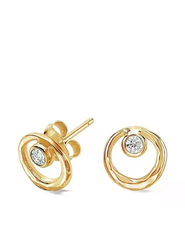 DOWER & HALL Circle Dewdrop Earrings - Gold