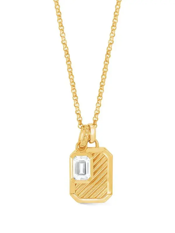DOWER & HALL Topaz Octagon Humbug Pendant Necklace - Gold
