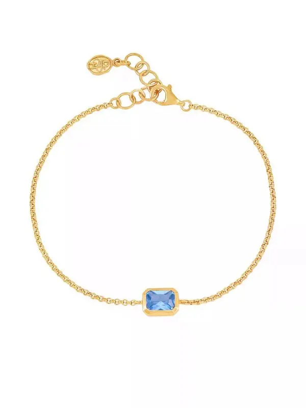 DOWER & HALL Octagon Blue Topaz Chain Bracelet - Gold