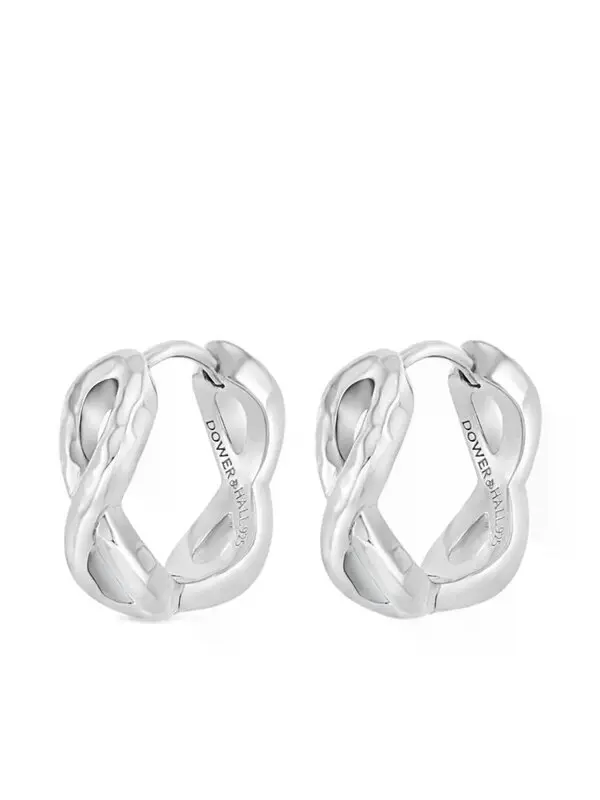 DOWER & HALL Small Entwined Infinity Huggie Earrings - Silver