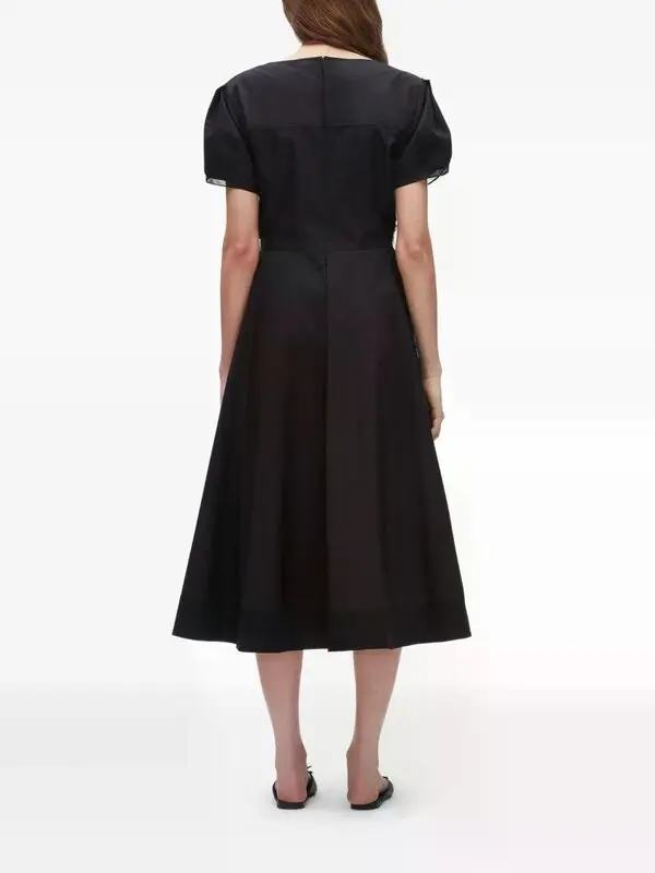 3.1 Phillip Lim Puff-sleeve V-neck Midi Dress - Black