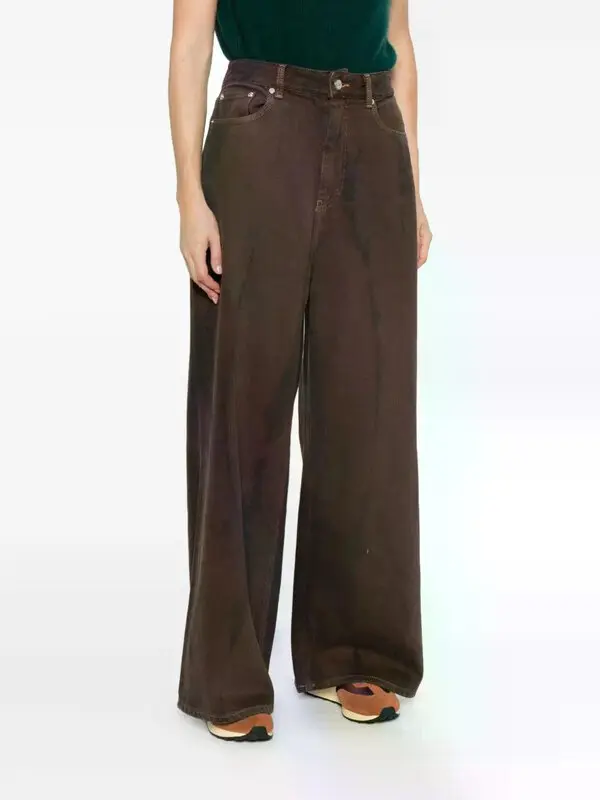 GANNI Wide-leg Jeans - Brown