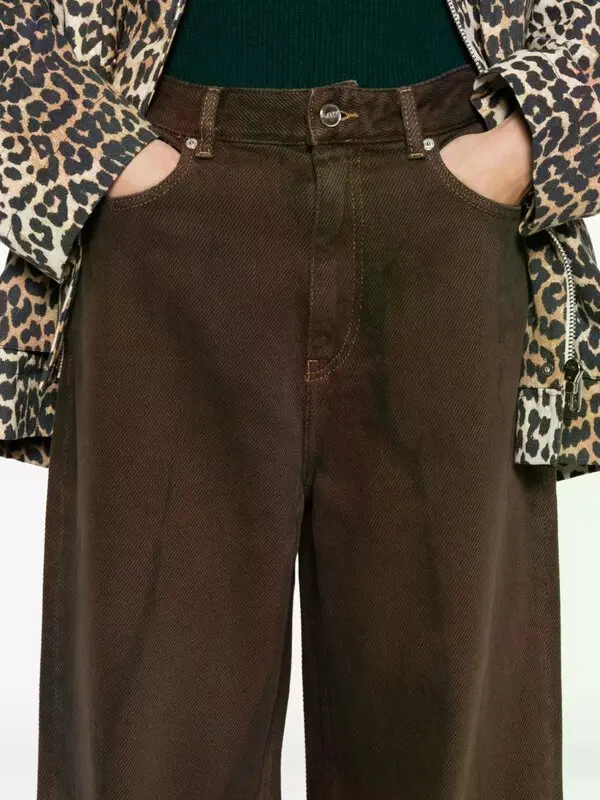 GANNI Wide-leg Jeans - Brown