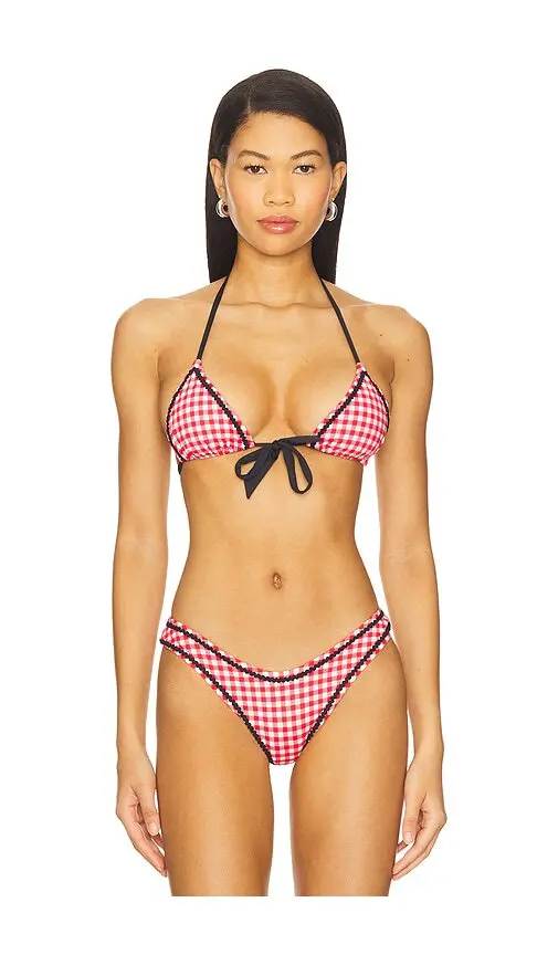Frankies Bikinis Coastal Bikini Top - Cherry Picnic