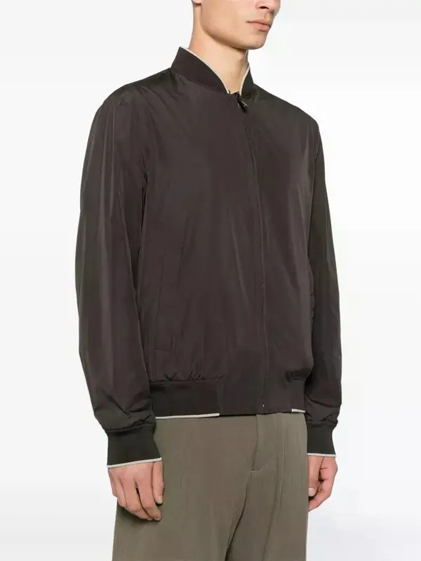 Canali Reversible Bomber Jacket - Brown