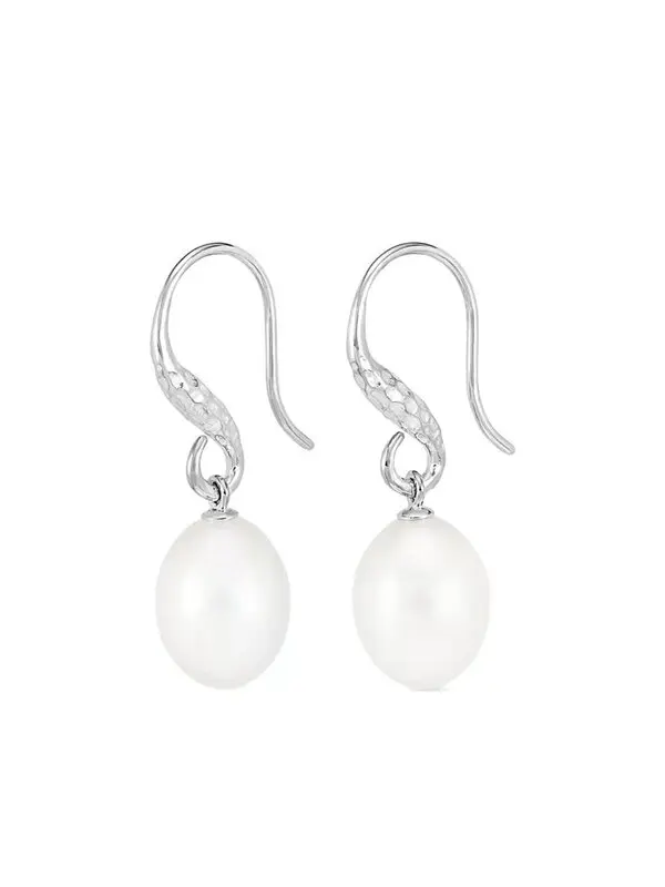 DOWER & HALL Pearl Drop Earrings - Silver