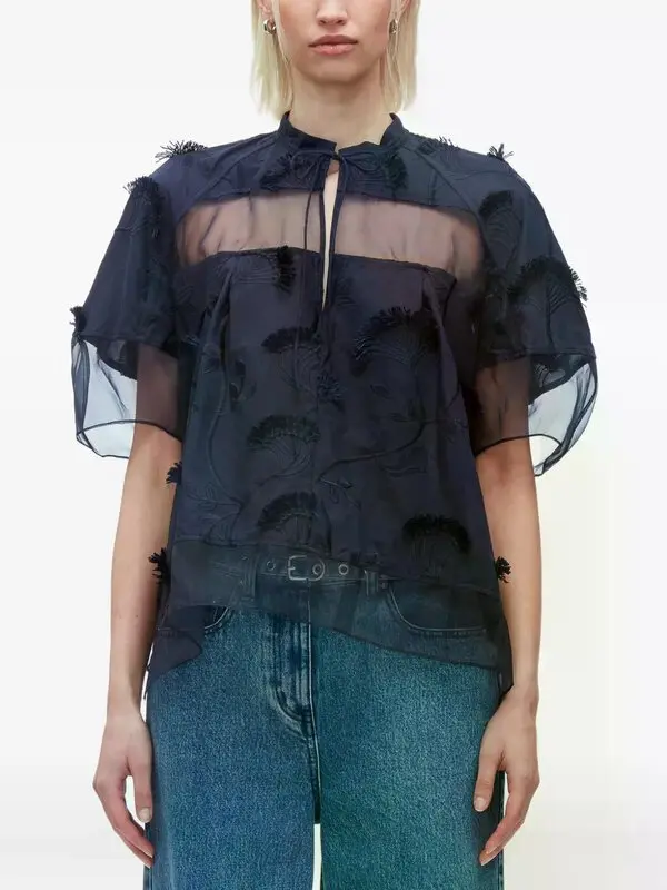 3.1 Phillip Lim Embroidered Ruffled Blouse