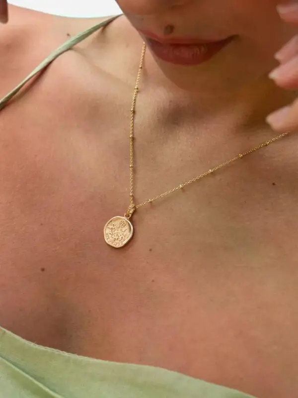 DOWER & HALL Lucky Sixpence Necklace - Gold
