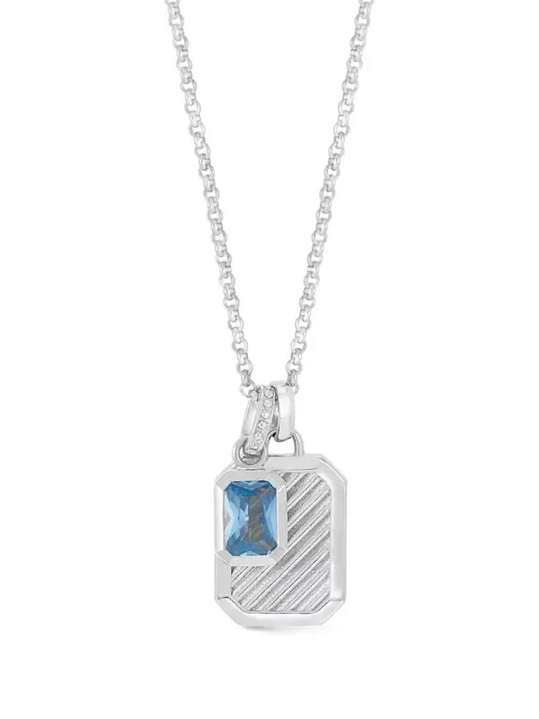 DOWER & HALL Humbug Blue Topaz Necklace - Silver