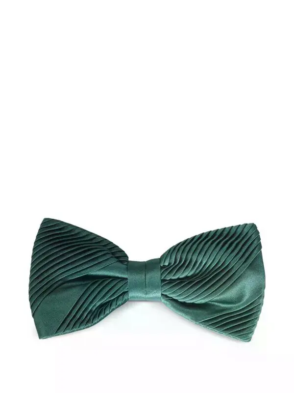 Stefano Ricci Pleated Silk Bow Tie - Green