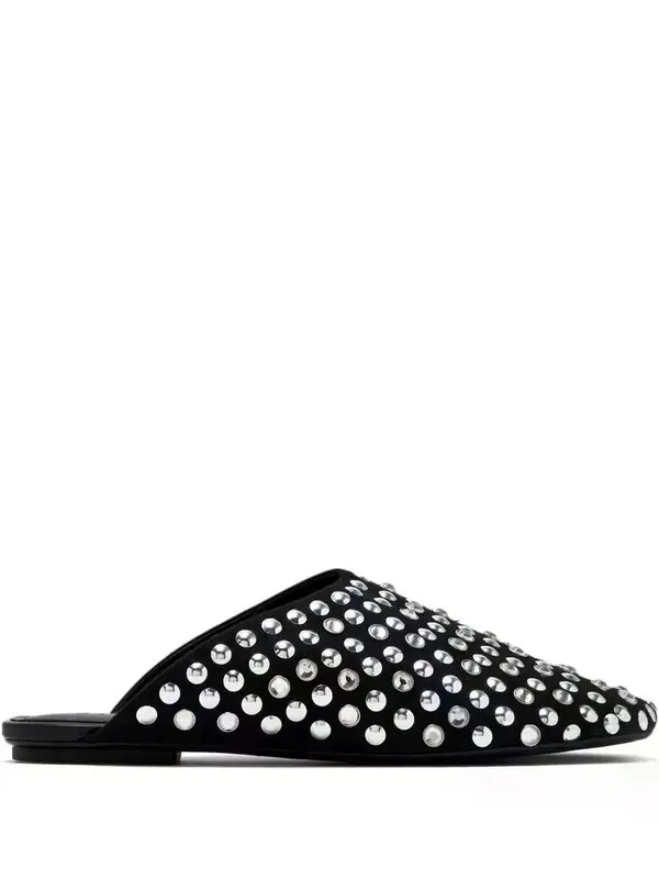 Schutz Crystal-embellished Ballerinas - Black