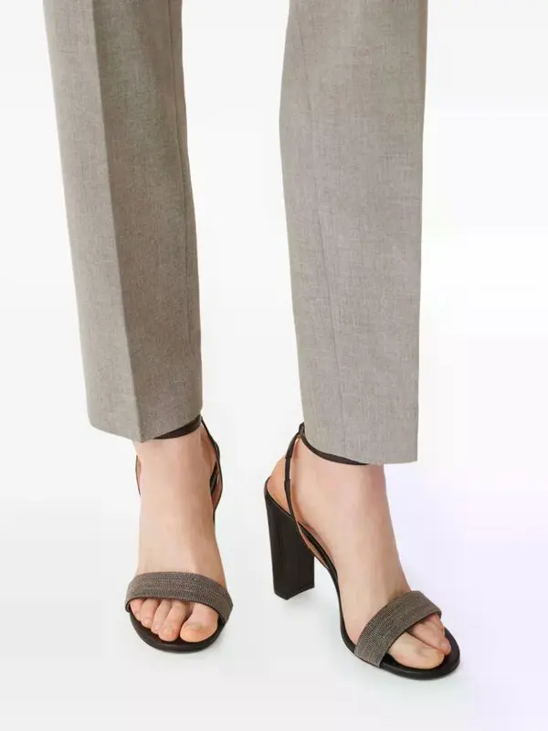 Fabiana Filippi Bead-embellished Block-heel Sandals