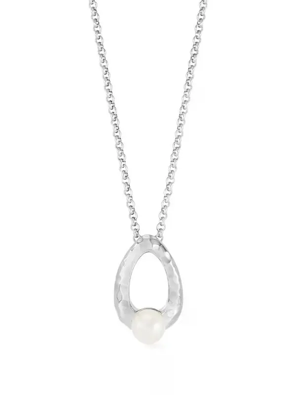 DOWER & HALL Droplet Pearl Pendant Necklace - Silver