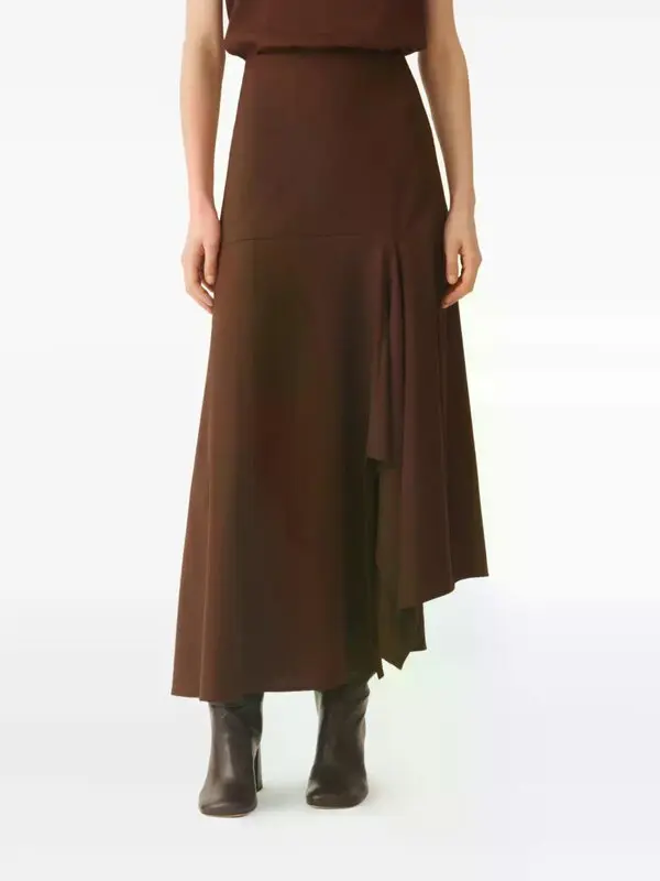 Fabiana Filippi Wool-blend Asymmetric Maxi Skirt