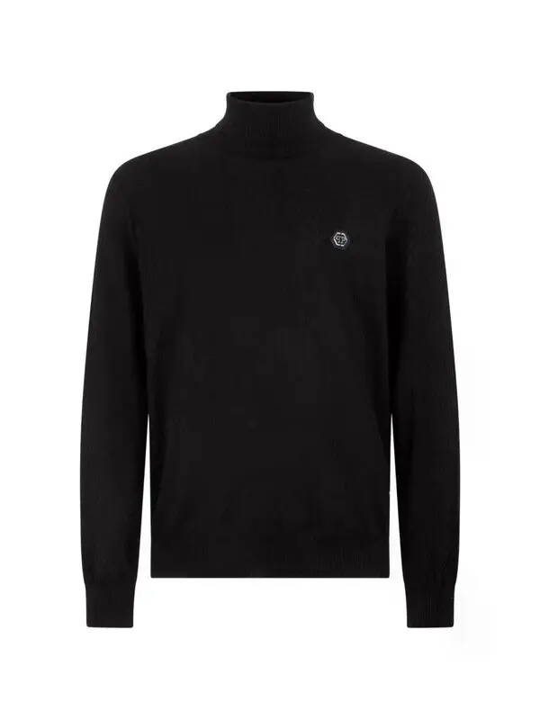 Philipp Plein Ribbed Turtleneck Sweater - Black