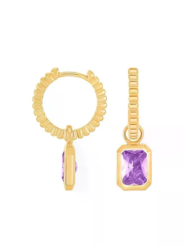 DOWER & HALL Humbug Amethyst Hoop Earrings - Gold