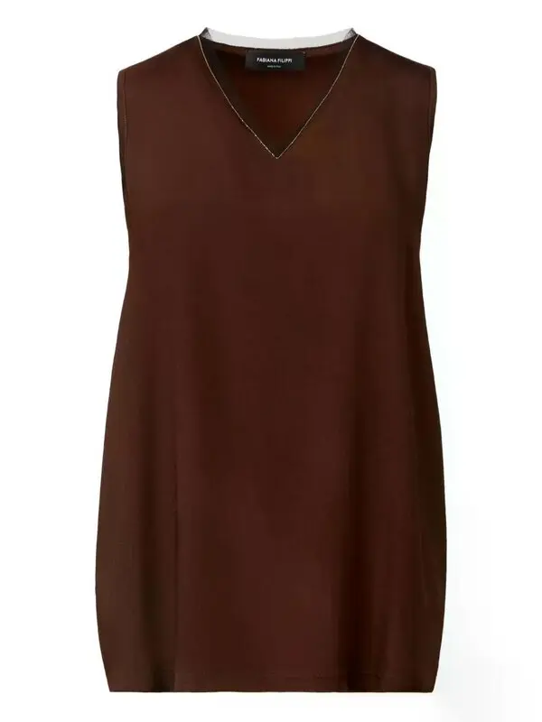 Fabiana Filippi V-neck Embellished Top
