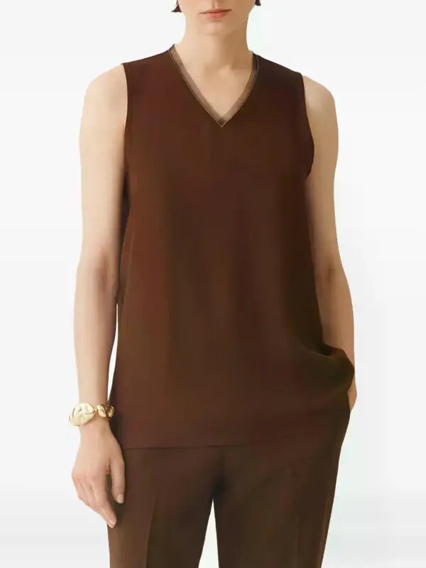 Fabiana Filippi V-neck Embellished Top