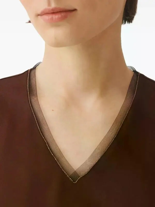 Fabiana Filippi V-neck Embellished Top