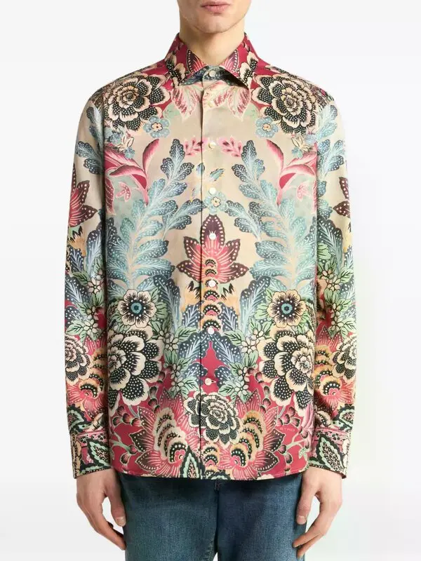 Etro Floral-print Shirt - Neutrals