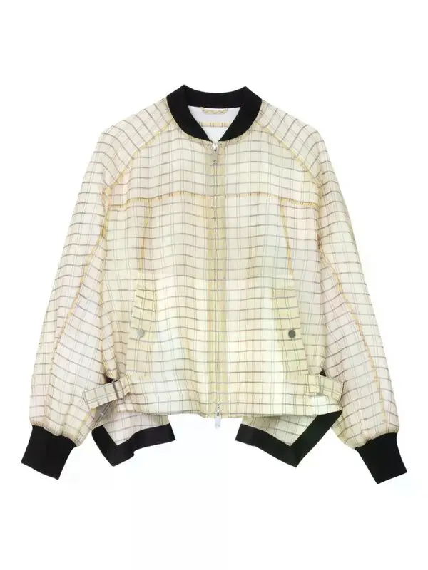 3.1 Phillip Lim Checked Belted Bomber Jacket