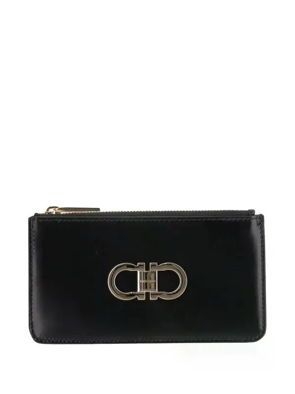 FERRAGAMO Gancini Zip-around Wallet - Black