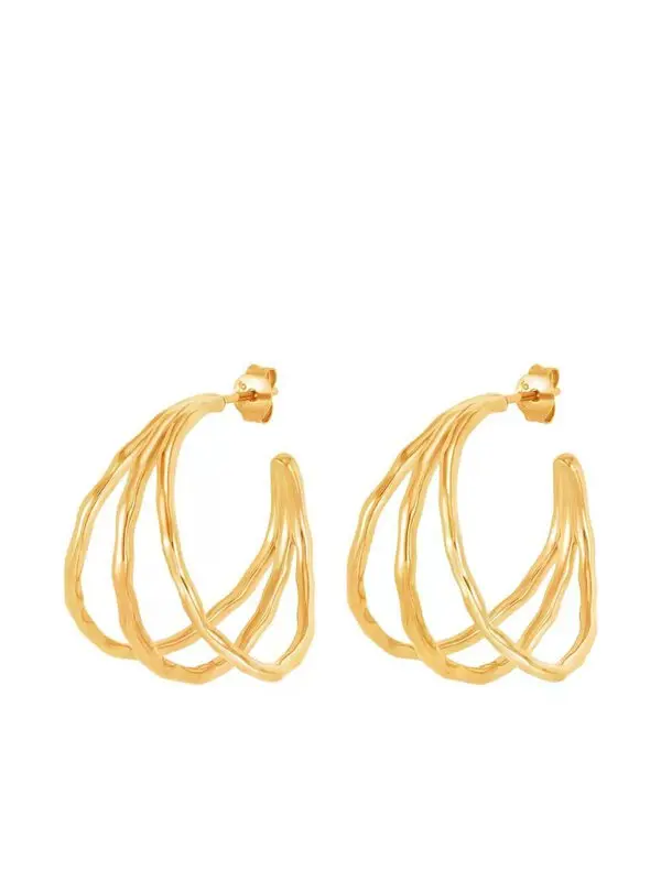 DOWER & HALL Waterfall Hoop Earrings - Gold
