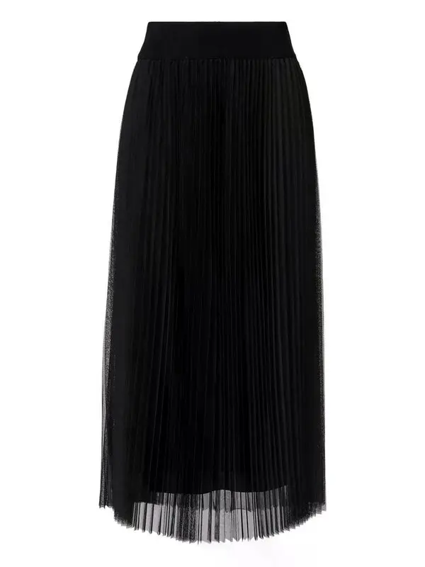 Fabiana Filippi Pleated Tulle Midi Skirt - Black