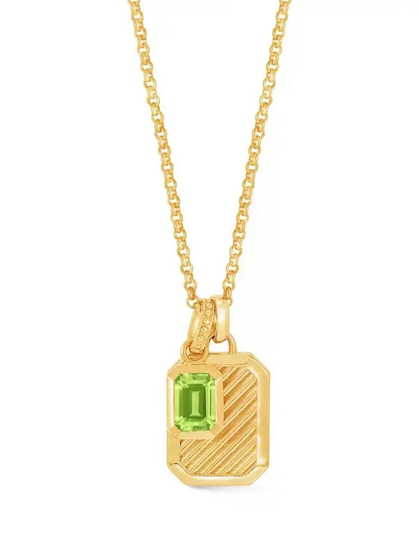 DOWER & HALL Peridot Octagon Humbug Necklace - Gold