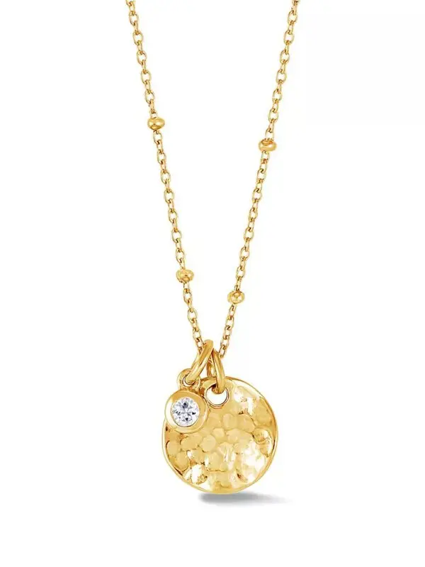DOWER & HALL Hammered Disc Sapphire Necklace - Gold