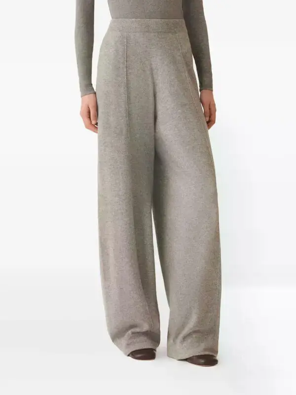 Fabiana Filippi Wide Leg Cashmere Track Pants - Grey