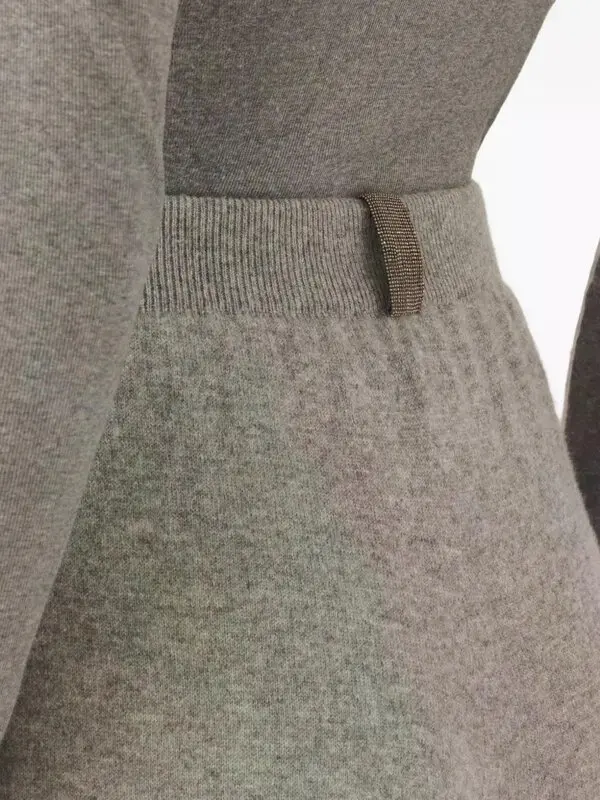 Fabiana Filippi Wide Leg Cashmere Track Pants - Grey