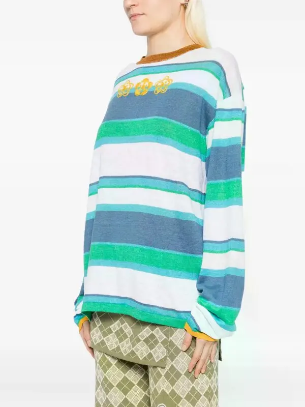 Yanyan Striped Knit Top In White - 36% Off | Editorialist