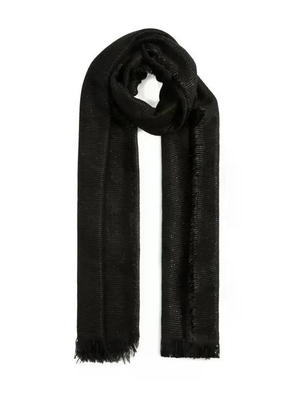 Fabiana Filippi Metallic-thread Fringed Scarf - Black