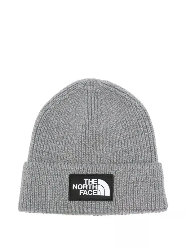 The North Face Logo-patch Ribbed Beanie - Grey