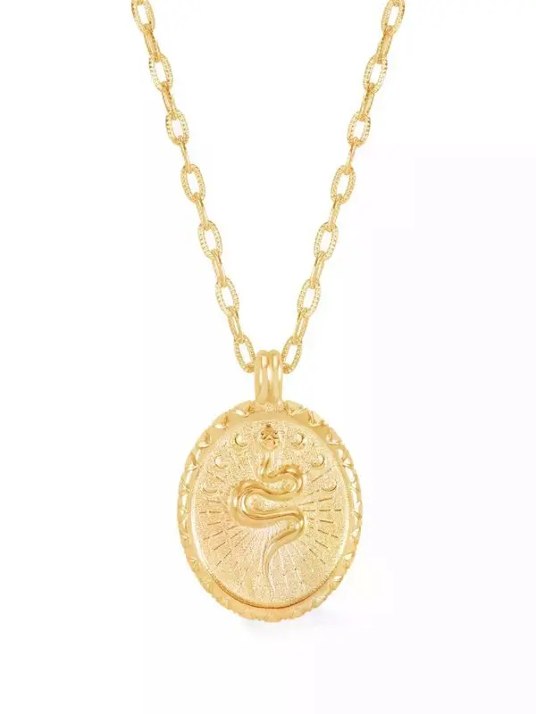 DOWER & HALL Snake Talisman Pendant Necklace - Gold