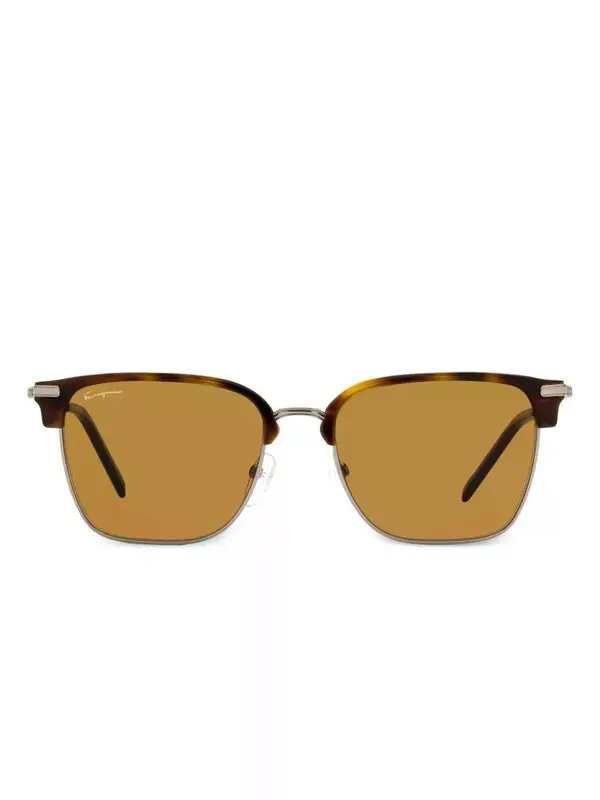 FERRAGAMO Tortoiseshell Square Frame Sunglasses - Brown