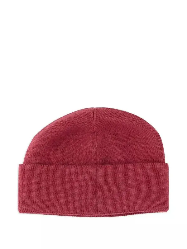 Valentino Logo Beige and Red Wool Beanie Valentino Garavani Cotton And Wool Beanie - Red | Editorialist main image 2